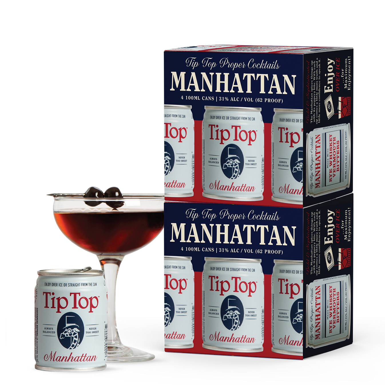 Tip Top Cocktails Manhattan – Ready-to-Drink Canned Cocktail, 100mL