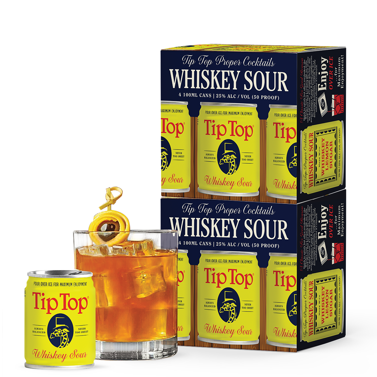 Tip Top Cocktails Whiskey Sour – Ready-to-Drink Canned Cocktail, 100mL